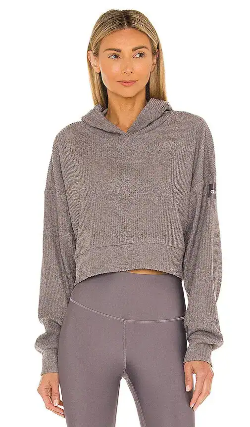 Alo Yoga Muse Hoodie In Grey,Purple - Purple Dusk Heather